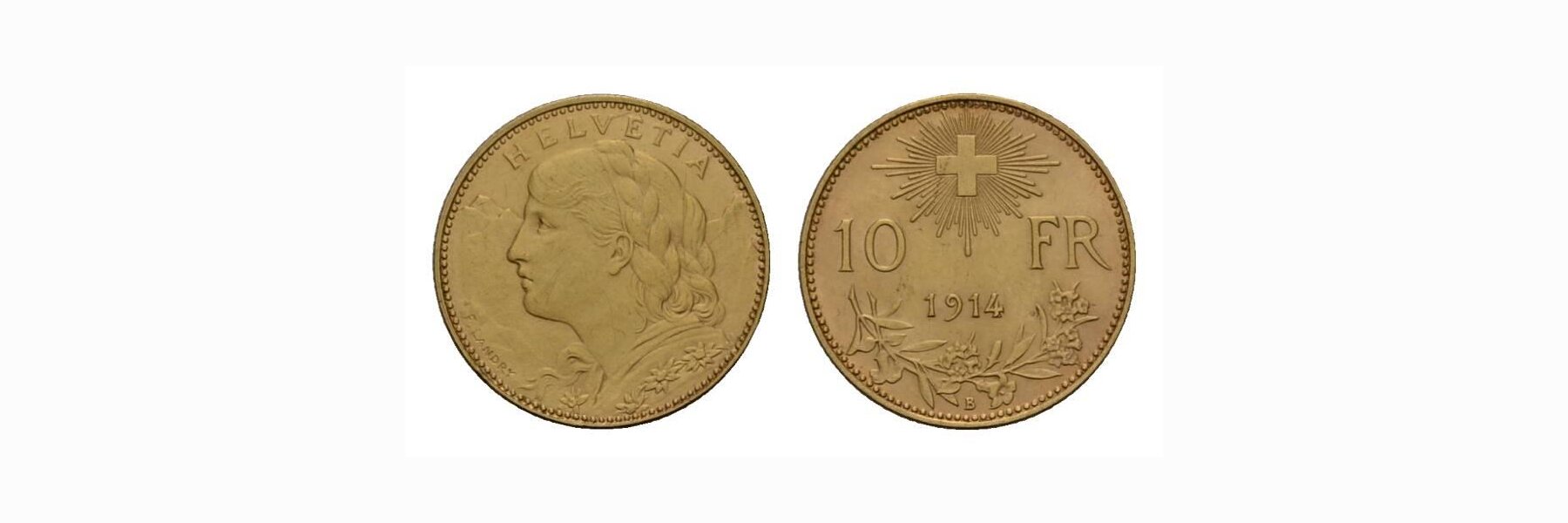 10 franken goldvreneli der schweiz 1911-1922 goldmünze – 10 franken ...