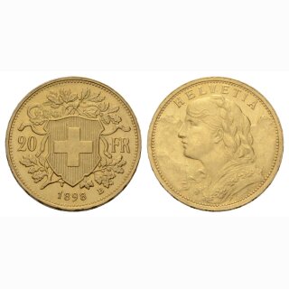 20 Franken Goldvreneli der Schweiz 1897-1949 Goldmünze
