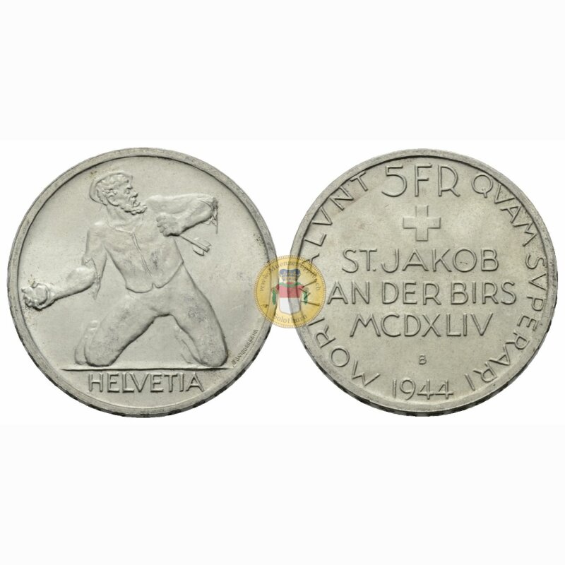 Schweiz 5 Franken 1944 B St. Jakob