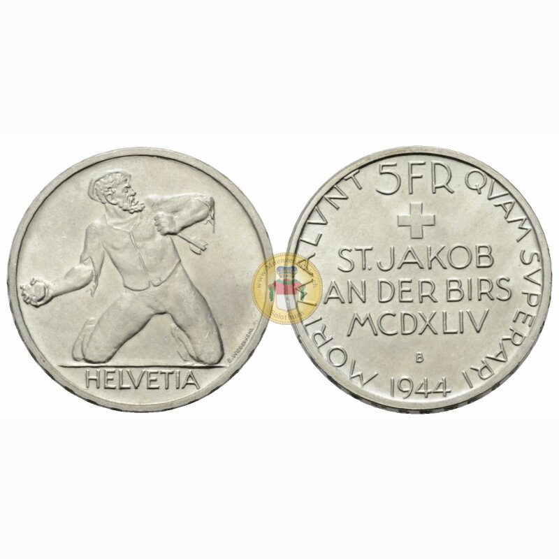Schweiz 5 Franken 1944 B St. Jakob
