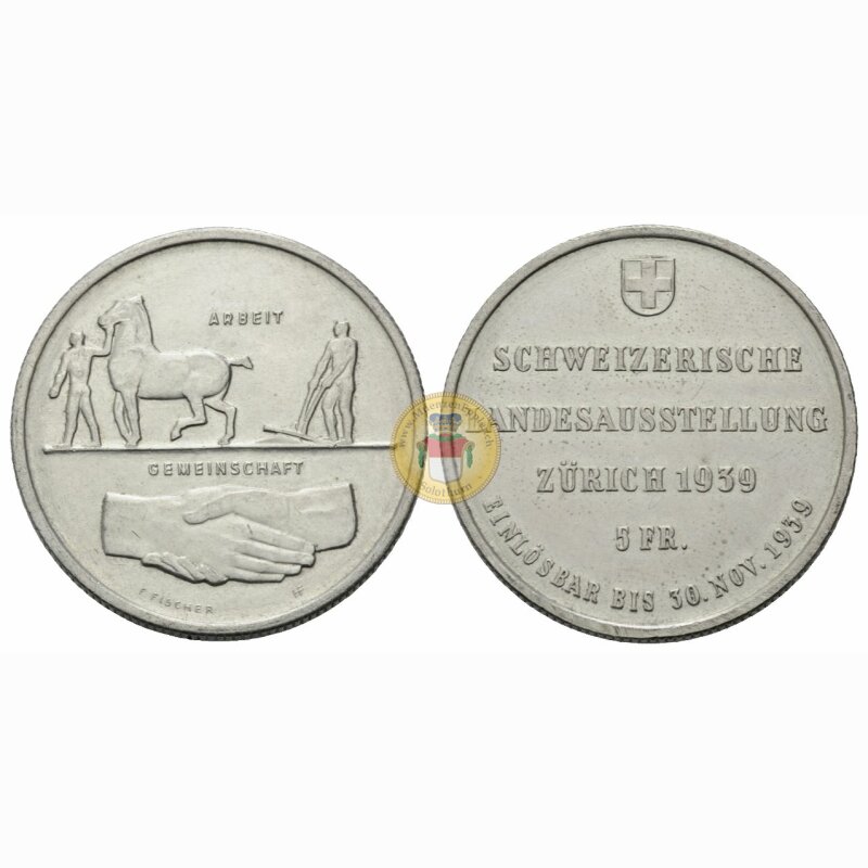 Schweiz 5 Franken 1939 Landesausstellung
