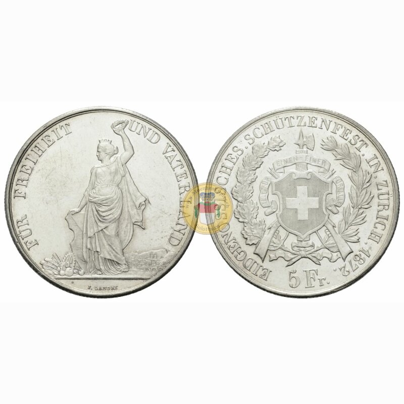 Schweiz 5 Franken 1872 Zürich
