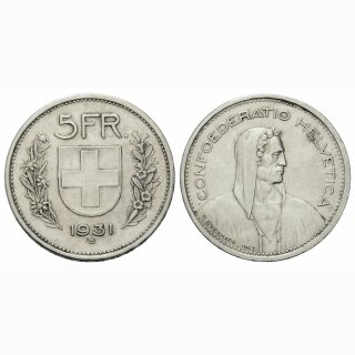 Schweiz 5 Franken 1931 B
