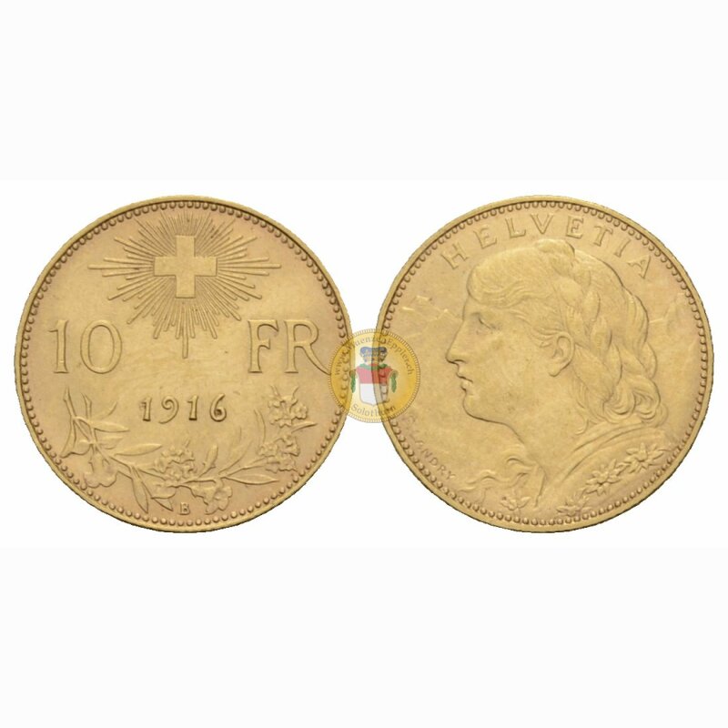 Schweiz 10 Franken 1916 B Vreneli