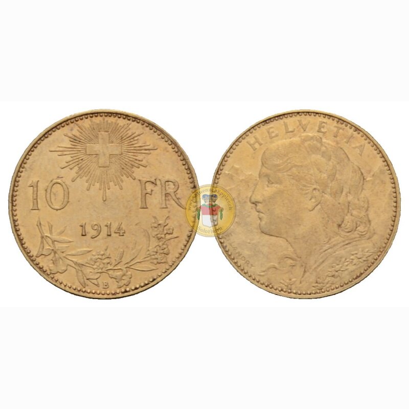 Schweiz 10 Franken 1914 B Goldvreneli
