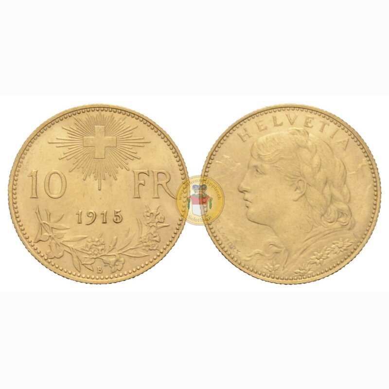 Schweiz 10 Franken 1915 B Goldvreneli