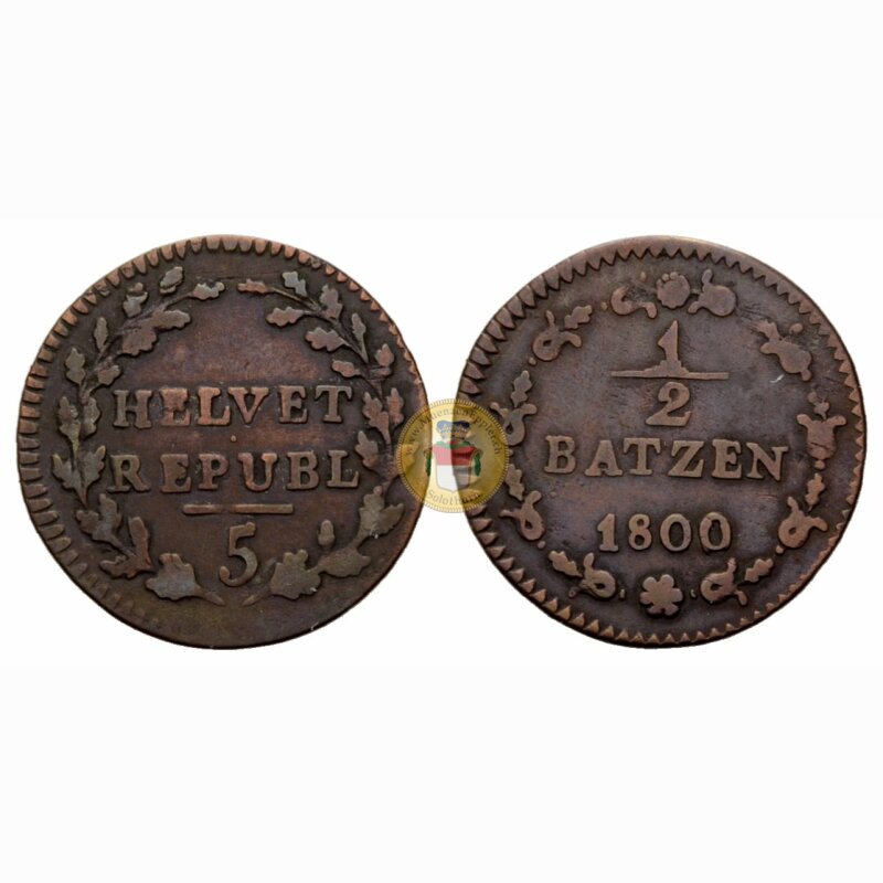 Helvetische Republik 1/2 Batzen 1800