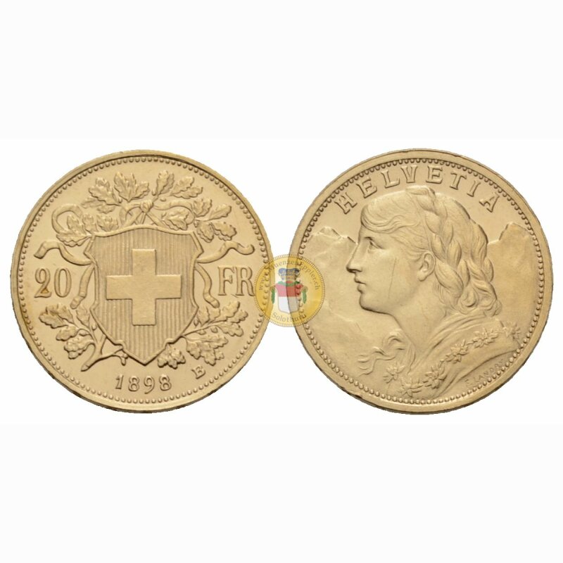 Schweiz 20 Franken 1898 B Goldvreneli