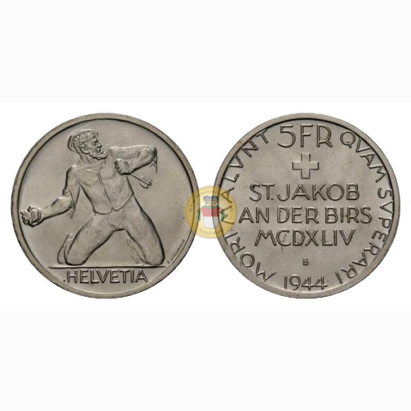 Schweiz 5 Franken 1944 B St. Jakob