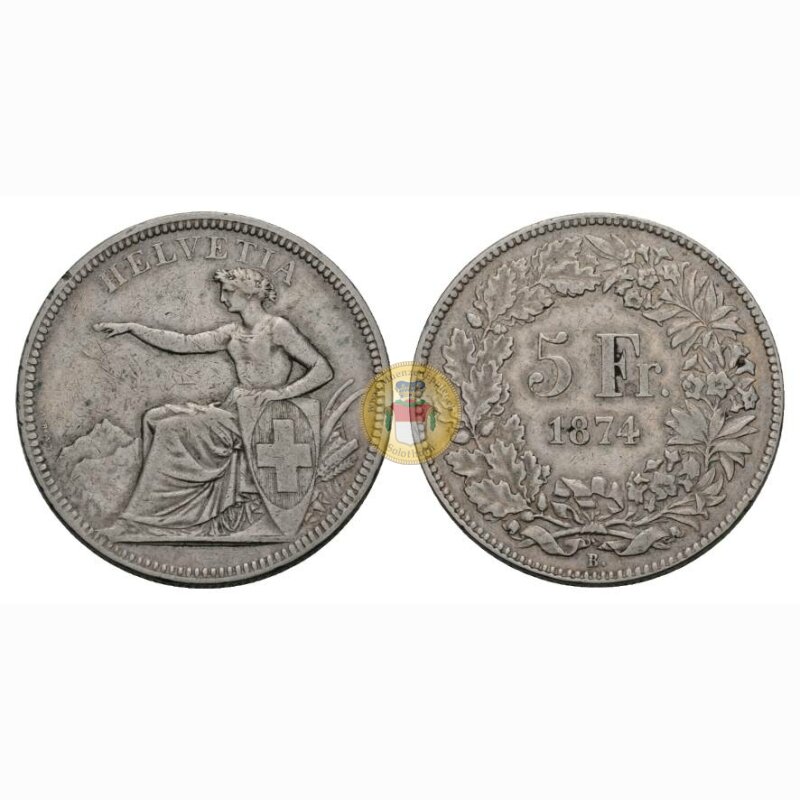 5 Franken 1874 B. sitzende Helvetia Schweiz