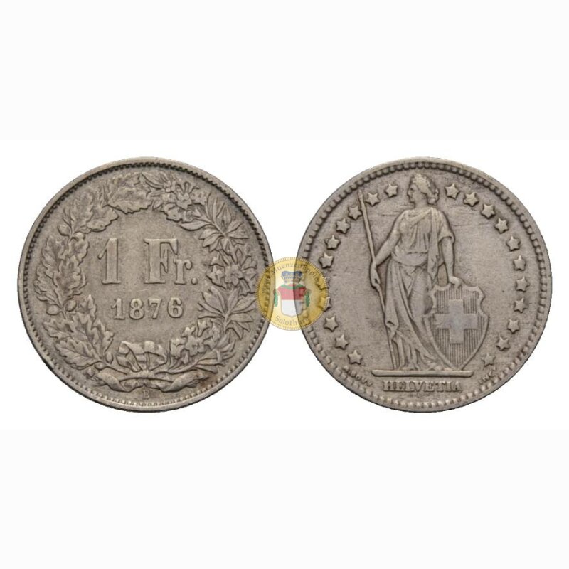 Schweiz 1 Franken 1876 B Stehende Helvetia