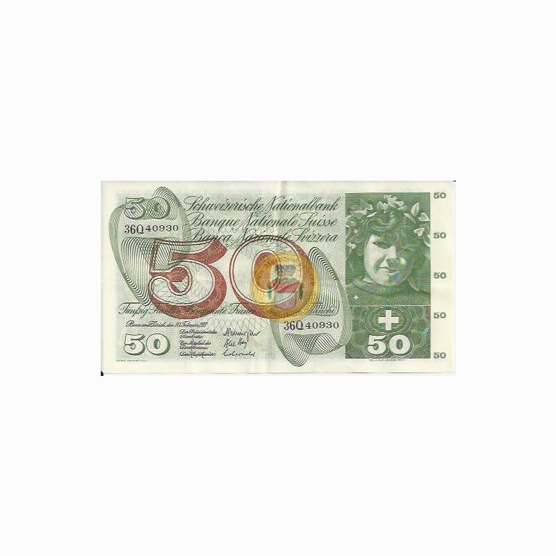 50 Franken Note Apfelernte 1971 wenig gebraucht+