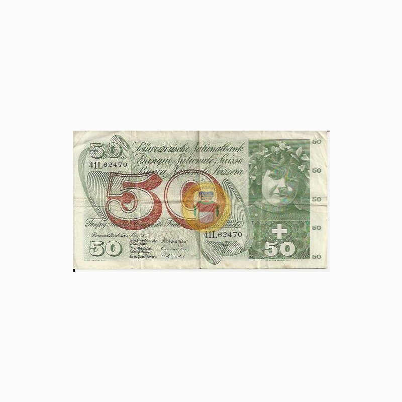 50 Franken Note Apfelernte 1973 gebraucht