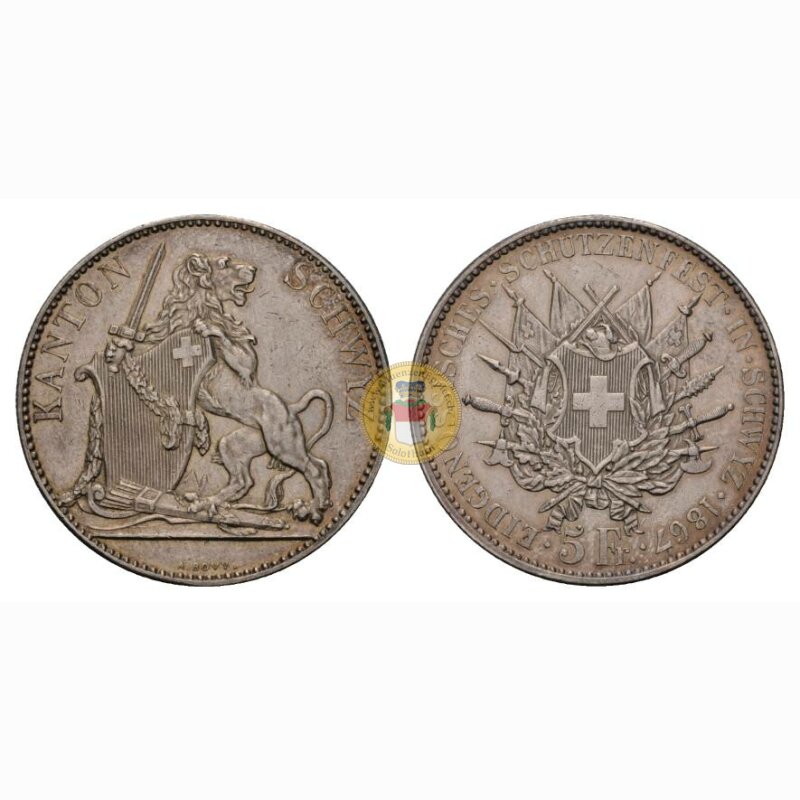 Schweiz 5 Franken 1867 Schwyz