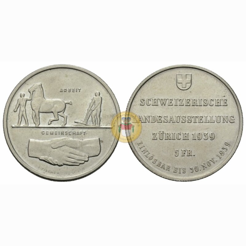 Schweiz 5 Franken 1939 Landi