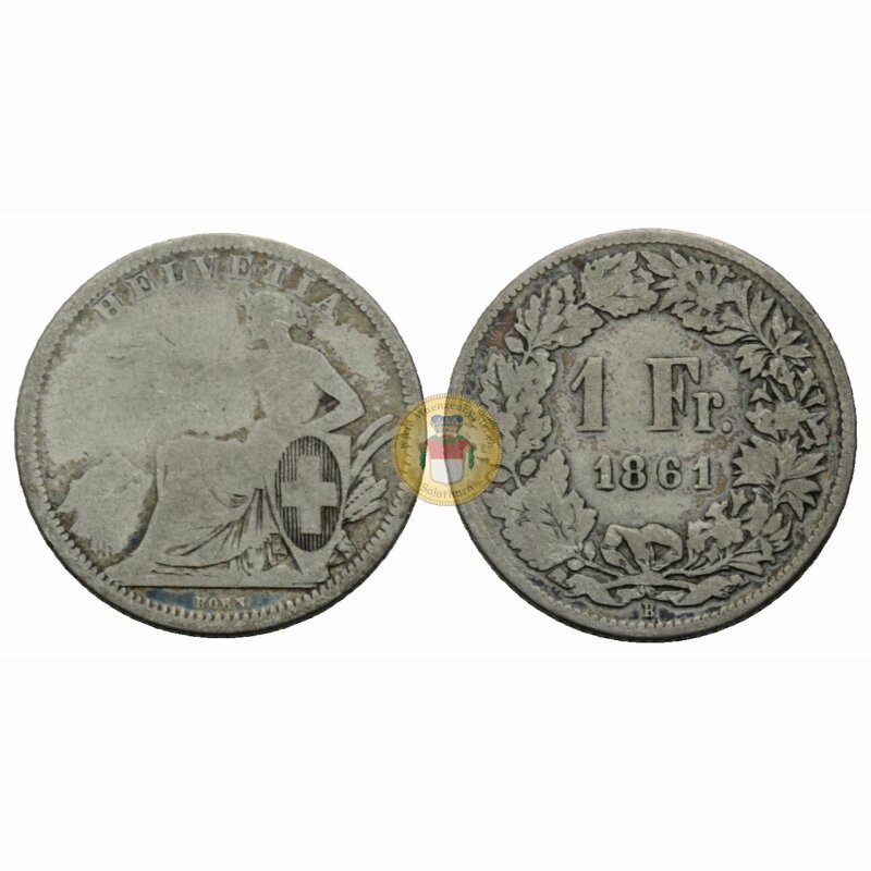 Schweiz 1 Franken 1861 B Sitzende Helvetia