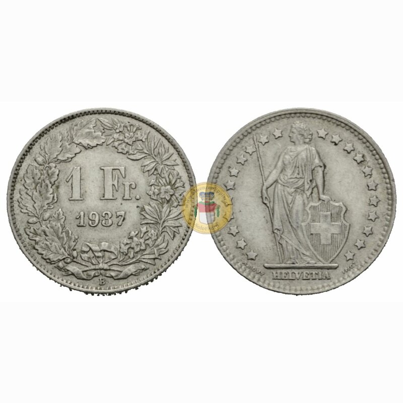 Schweiz 1 Franken 1937 B Stehende Helvetia