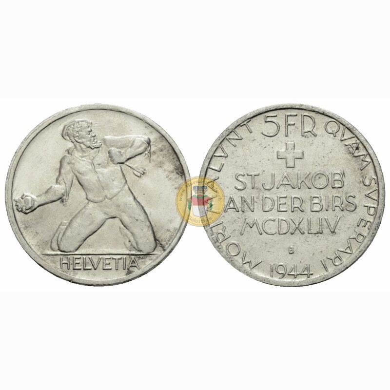 Schweiz 5 Franken 1944 B St. Jakob