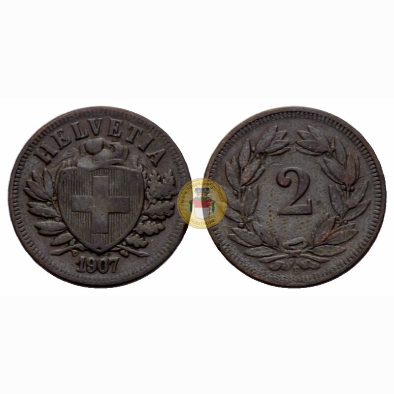Schweiz 2 Rappen 1907 B