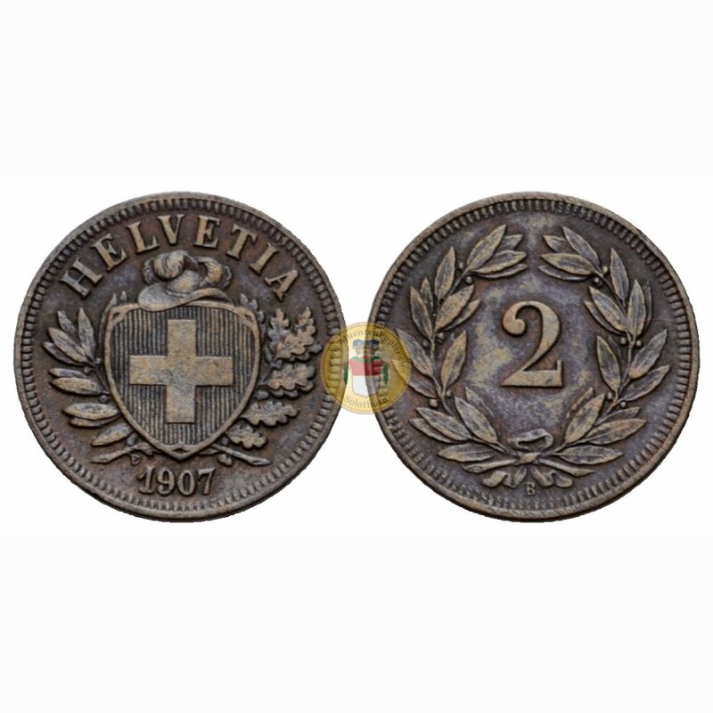 Schweiz 2 Rappen 1907 B