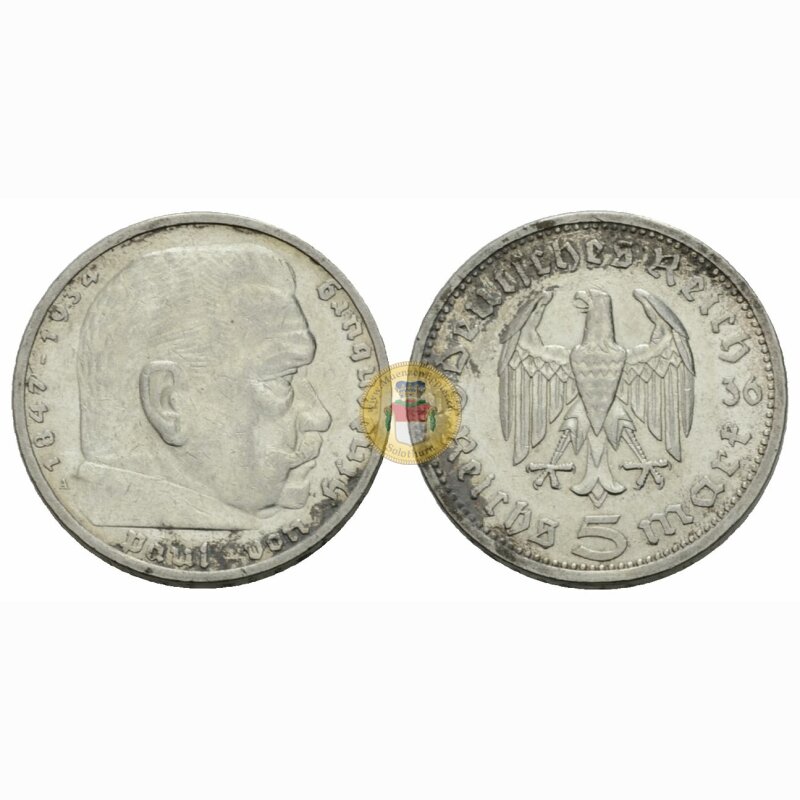 Deutschland 5 Reichsmark 1936 A Hindenburg