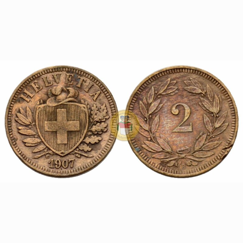Schweiz 2 Rappen 1907 B