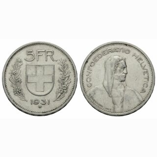 Schweiz 5 Franken 1931 B Tell