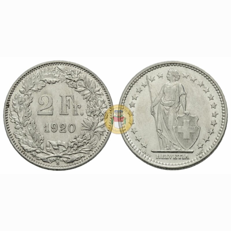 Schweiz 2 Franken 1920 B Stehende Helvetia