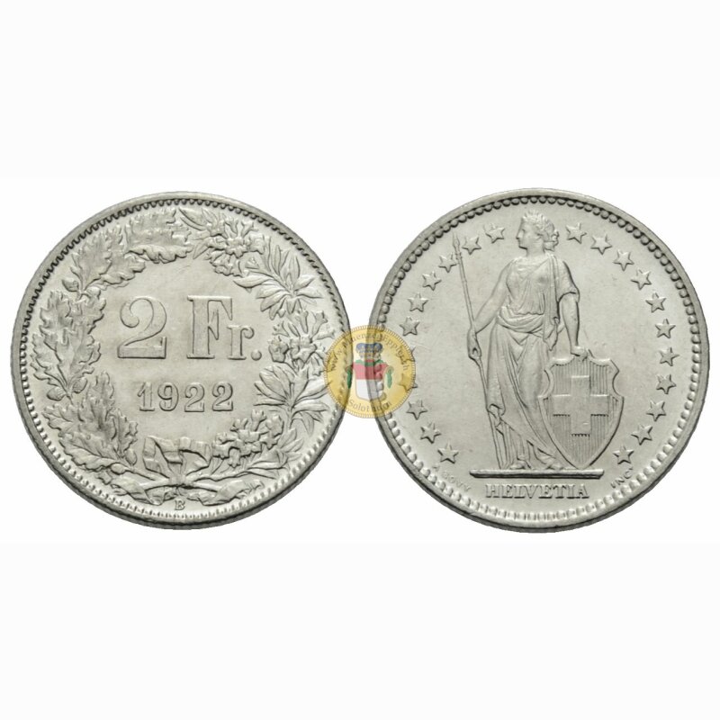 Schweiz 2 Franken 1922 B Stehende Helvetia