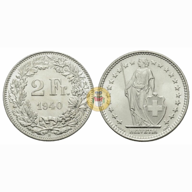 Schweiz 2 Franken 1940 B Stehende Helvetia