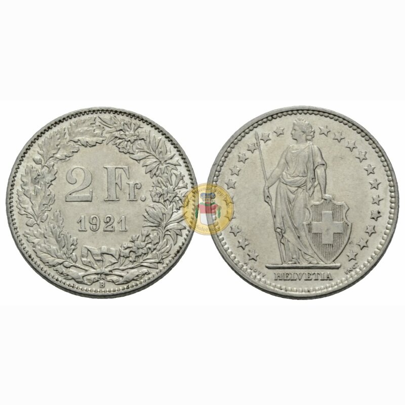 Schweiz 2 Franken 1921 B Stehende Helvetia