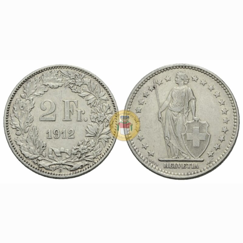 Schweiz 2 Franken 1912 B Stehende Helvetia