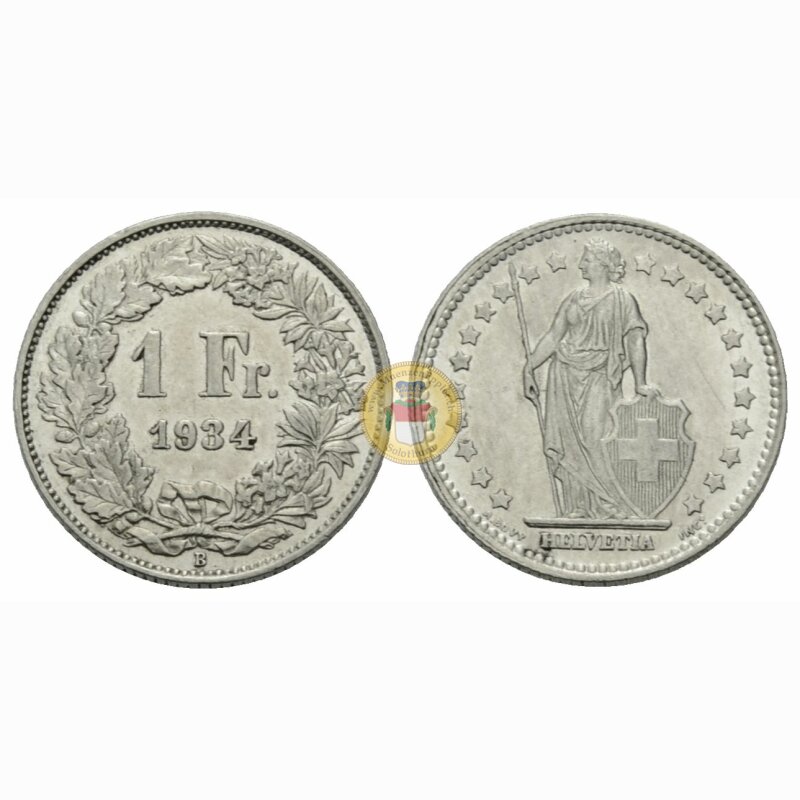 Schweiz 1 Franken 1934 B Stehende Helvetia