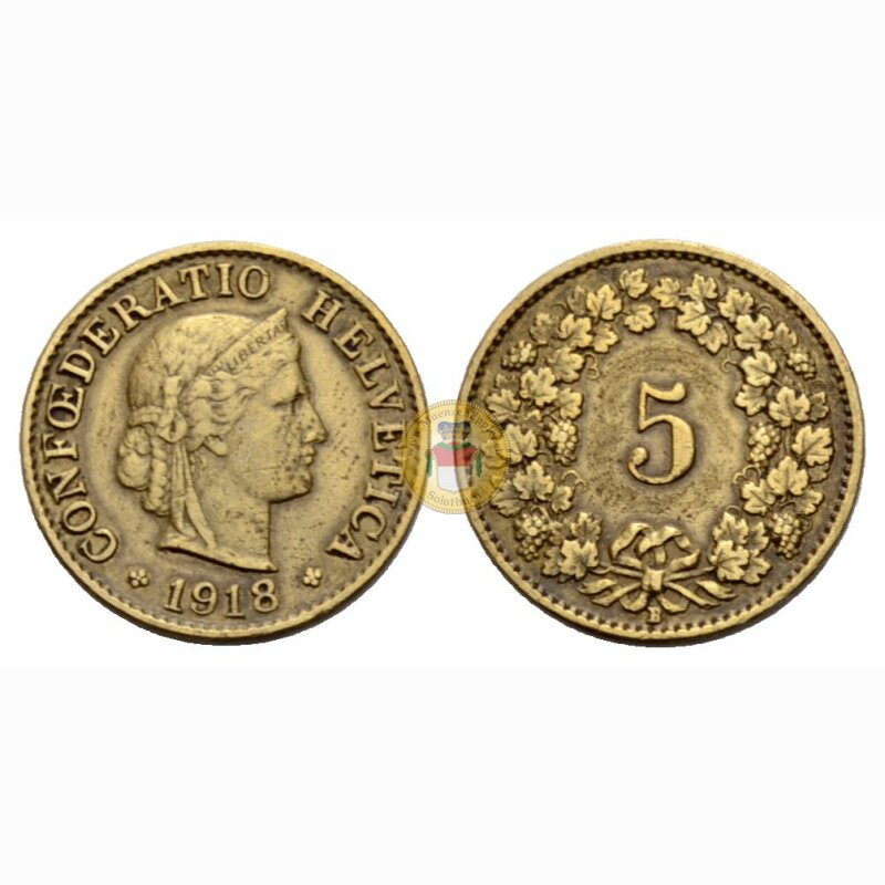 Schweiz 5 Rappen 1918 B Helvetia