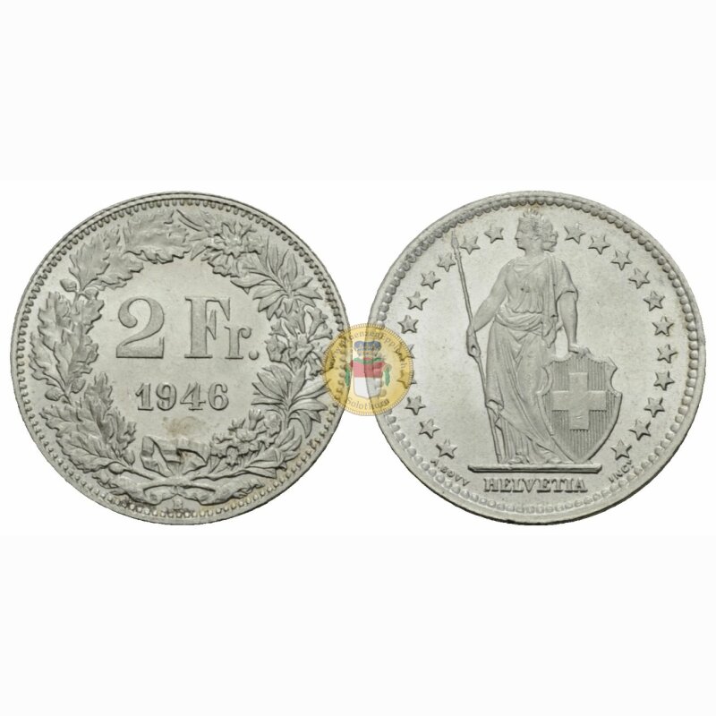 Schweiz 2 Franken 1946 B Helvetia