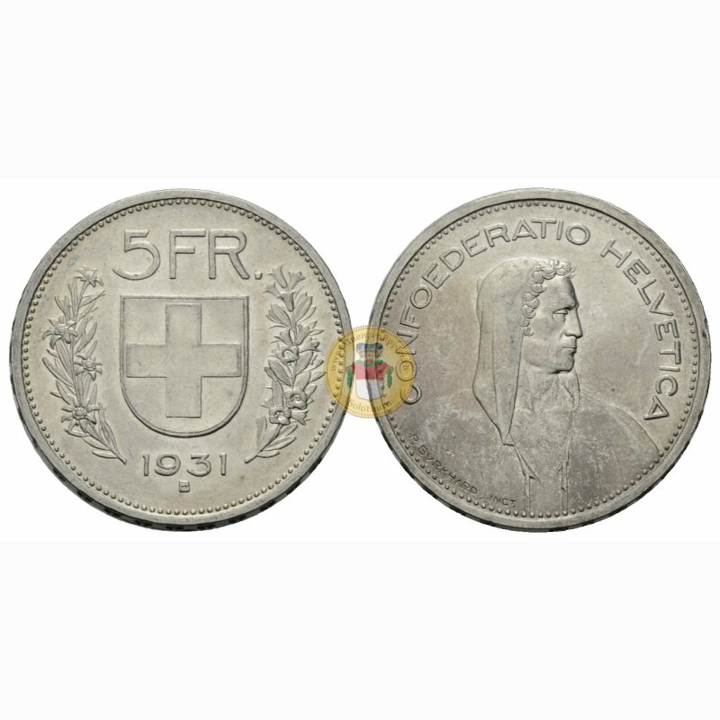 Schweiz 5 Franken 1931 B Abart 10 Sterne