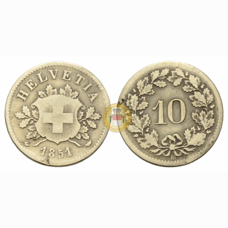 Schweiz 10 Rappen 1851 BB