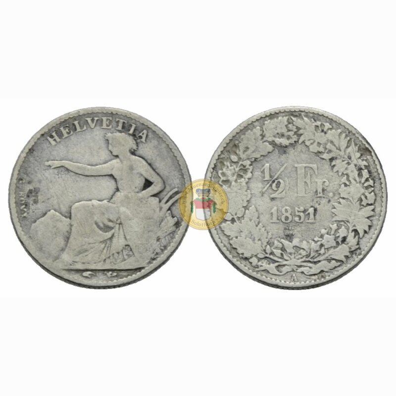 Schweiz 50 Rappen 1851 A Sitzende Helvetia