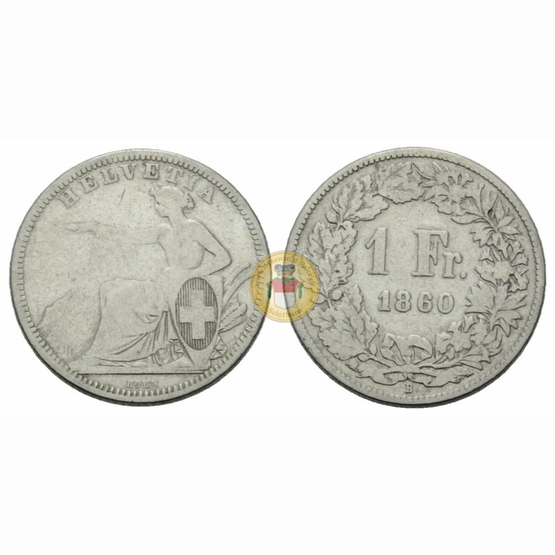 Schweiz 1 Franken 1860 B Sitzende Helvetia