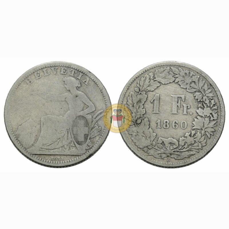 Schweiz 1 Franken 1860 B Sitzende Helvetia