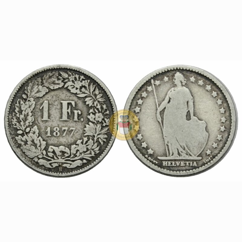Schweiz 1 Franken 1877 B Stehende Helvetia