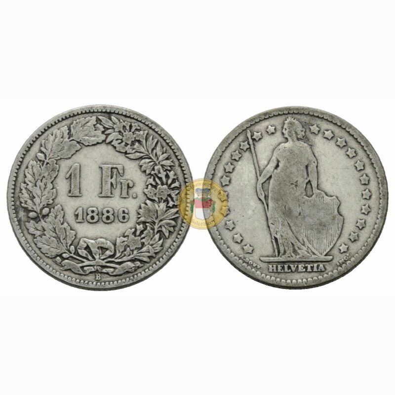 Schweiz 1 Franken 1886 B Stehende Helvetia
