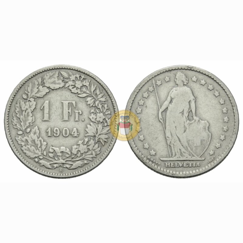 Schweiz 1 Franken 1904 B Stehende Helvetia