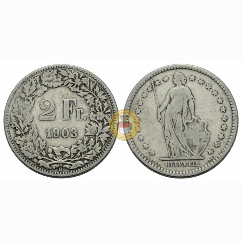 Schweiz 2 Franken 1903 B Stehende Helvetia