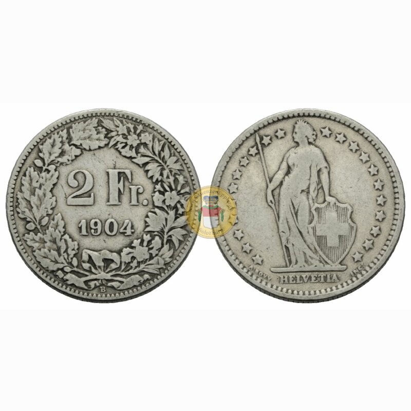 Schweiz 2 Franken 1904 B Stehende Helvetia
