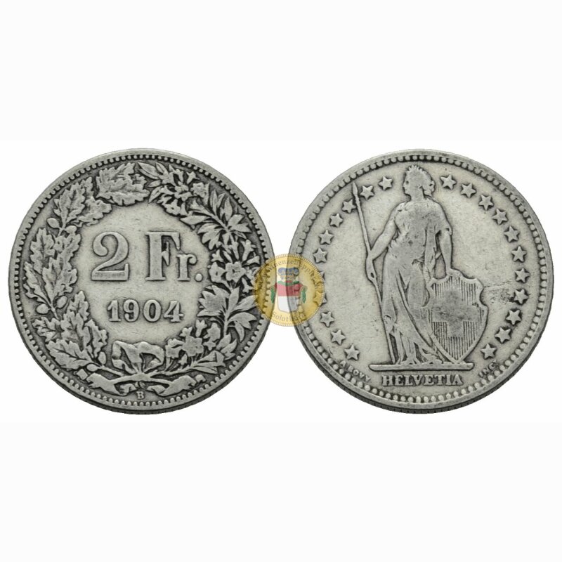 Schweiz 2 Franken 1904 B Stehende Helvetia