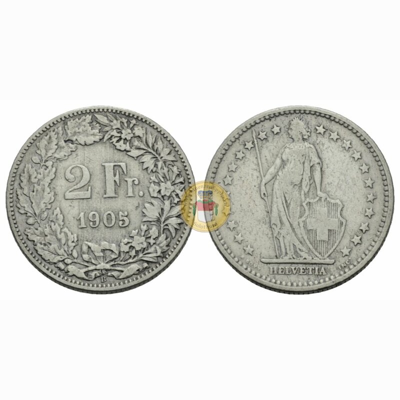 Schweiz 2 Franken 1905 B Stehende Helvetia