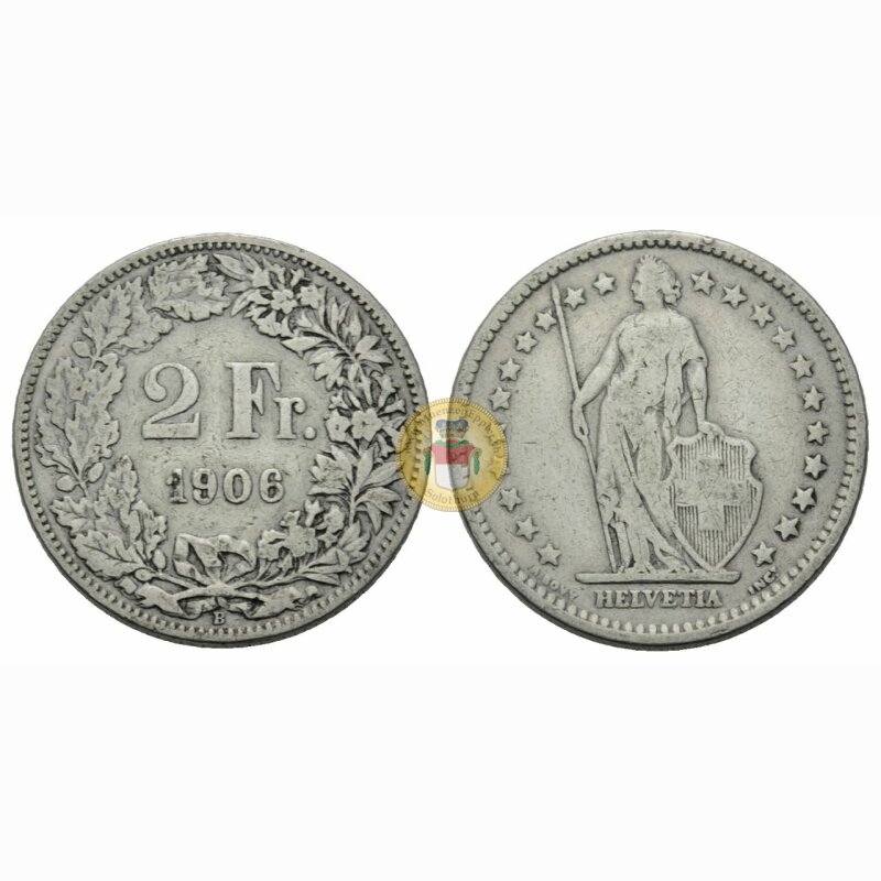 Schweiz 2 Franken 1906 B Stehende Helvetia