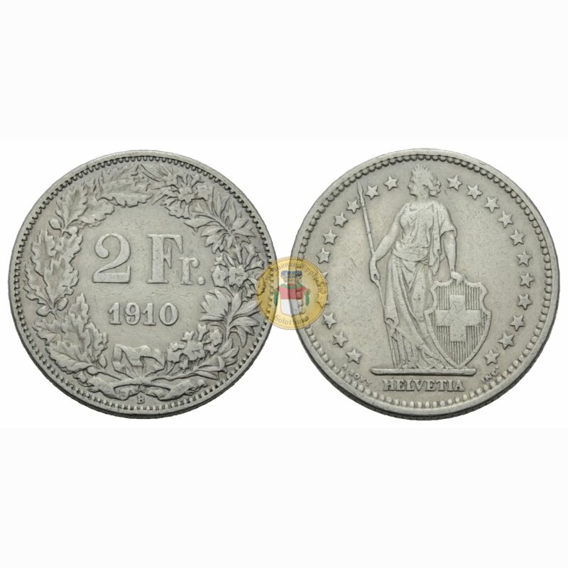 Schweiz 2 Franken 1910 B Stehende Helvetia