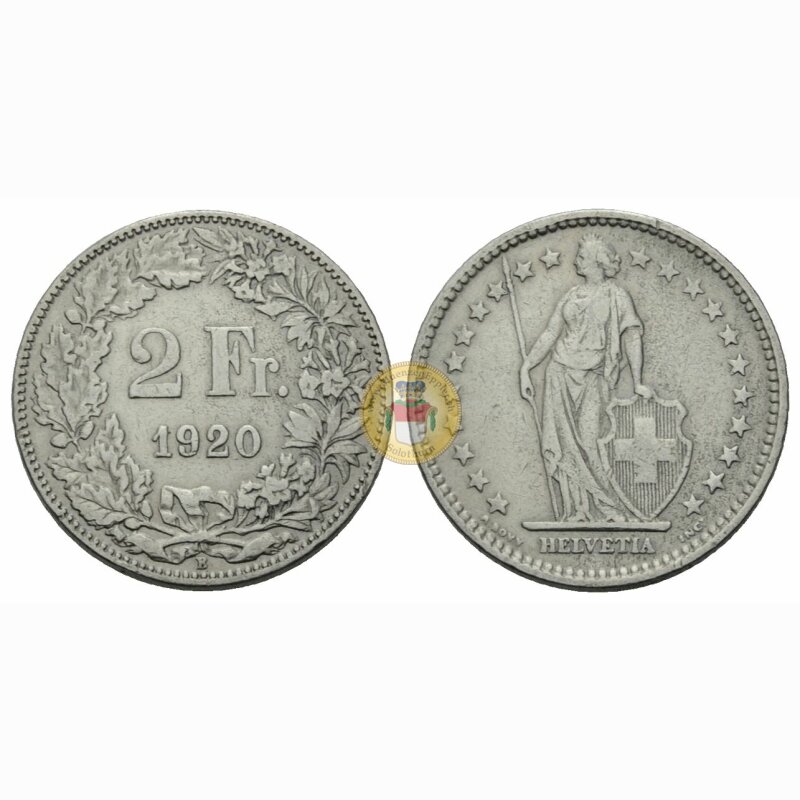 Schweiz 2 Franken 1920 B Stehende Helvetia